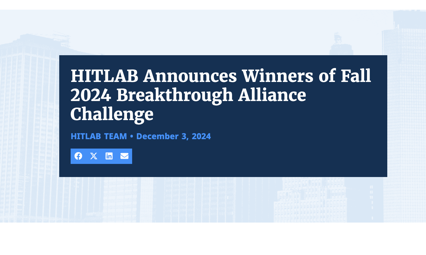 HITLAB Announces Winners of Fall 2024 Breakthrough Alliance Challenge ...